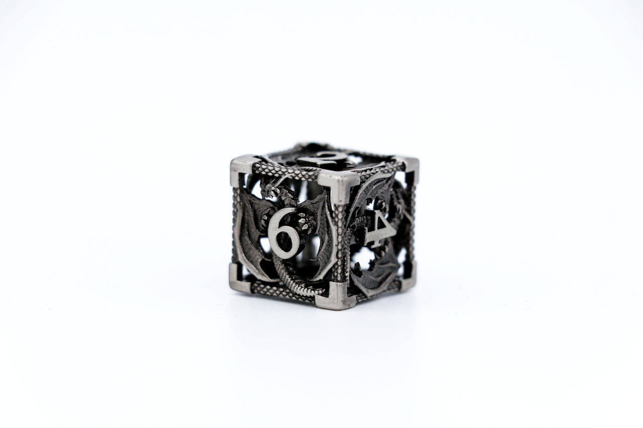 Silver Dragon Hollow Metal d6 – Bookwyrm Games